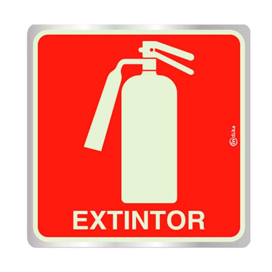 Placa Alumínio 16x16 Luminescente Extintor F16005